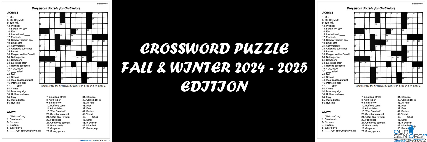 Fall & Winter 2024 - 2025 - Crossword Puzzle - OurSeniors.net